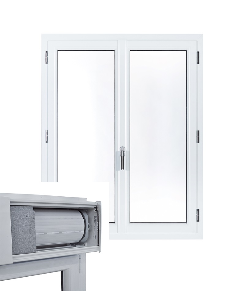 Fenêtre frappe Alu ouvrant visible 2 vantaux gris anthracite 7016 volet ...